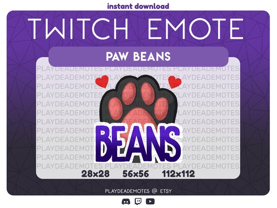 Cute Paw Beans Twitch Emote Cat Dog Paw Beans Discord Emotes | Etsy