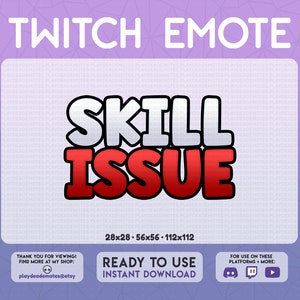 SKILL ISSUE Emote | Static Red Text Emote | No Skill Emote, Skill ...