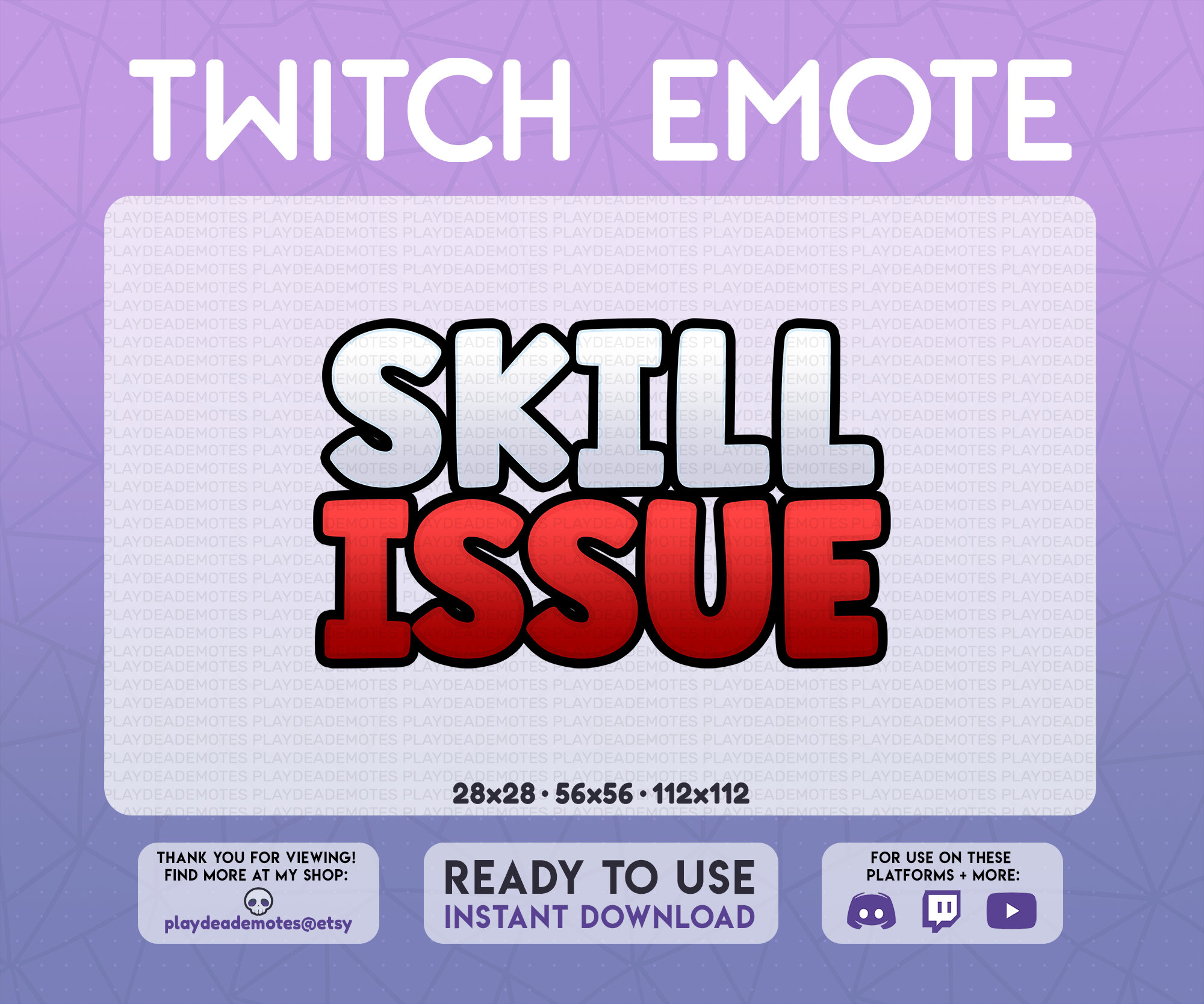 SKILL ISSUE Emote Static Red Text Emote No Skill Emote, Skill Issues Emote, Red Skill Issue ...