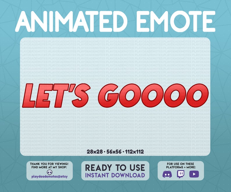 Red Let's Goooo Emote ANIMATED STATIC Bold Red Let's Go Emote, Funny ...