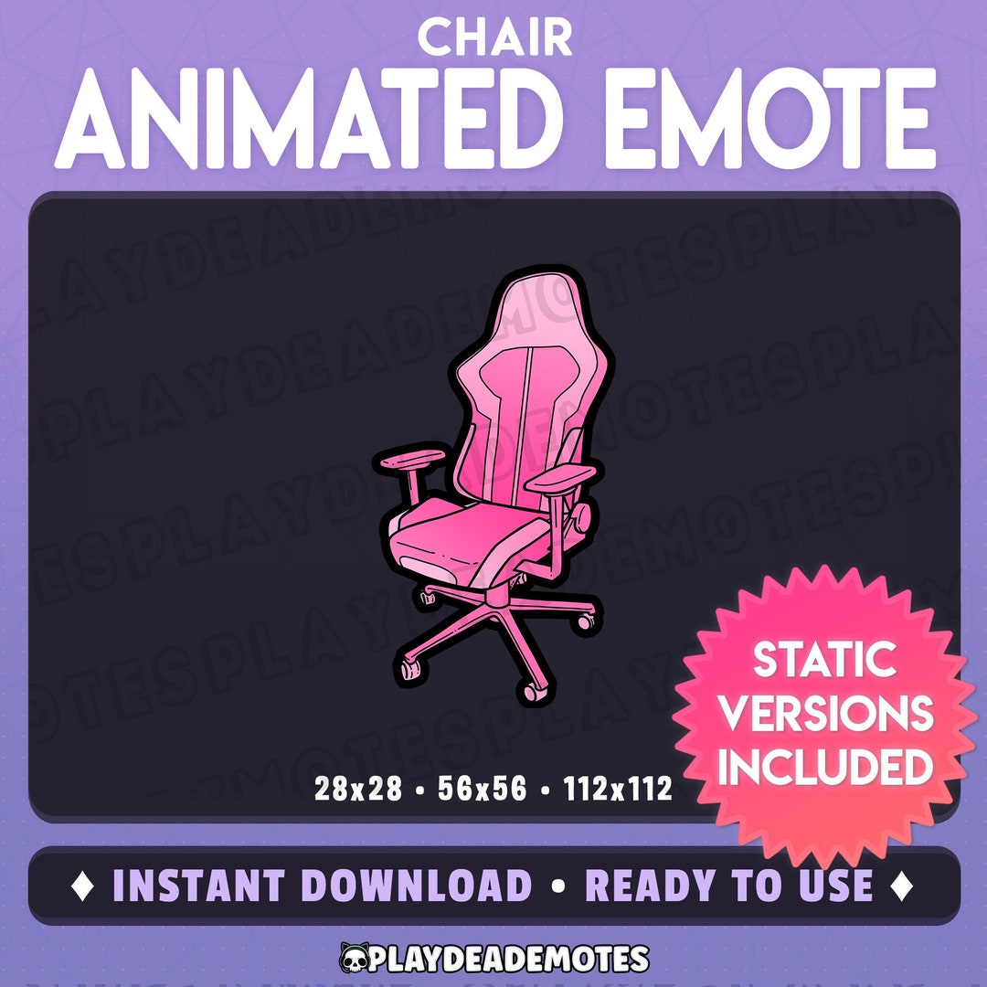 Animated Spinning Gaming Chair Emote in Bold Pink (animated+static ...