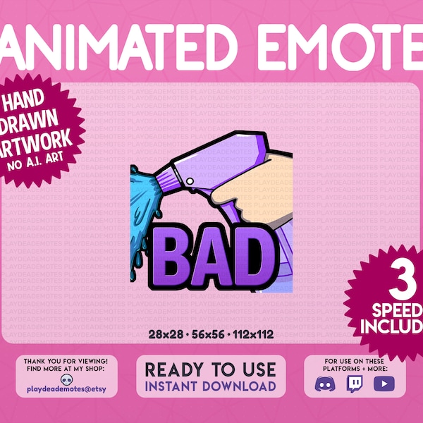 Bad Emote Purple - Etsy