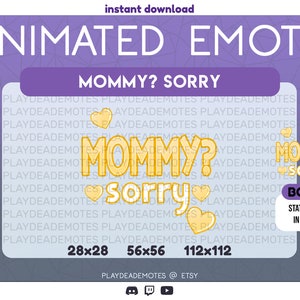 ANIMATED + STATIC Bright Yellow Mommy? Sorry Twitch Emote | Pastel ...