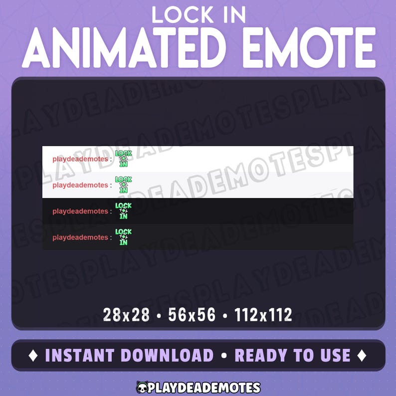 Animated LOCK IN Emote in Soft Pastel Green (ani+static) (digital ...