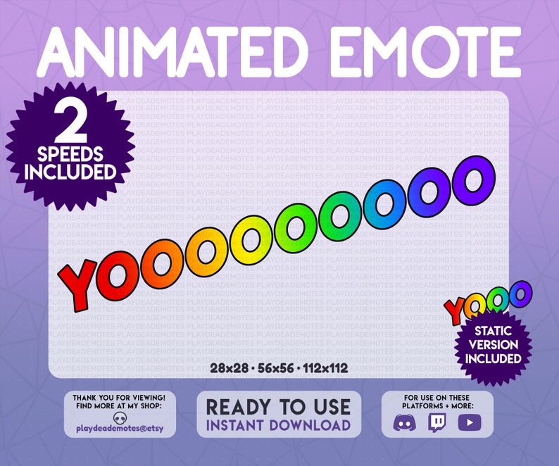 Yooooo Scrolling Animated Emote | ANIMATED + STATIC Long Yooo Emote, 2 ...
