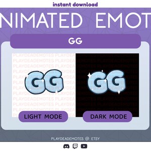 Animated Static GG Twitch Emotes Kawaii Cute Soft Pastel Blue Sparkly ...