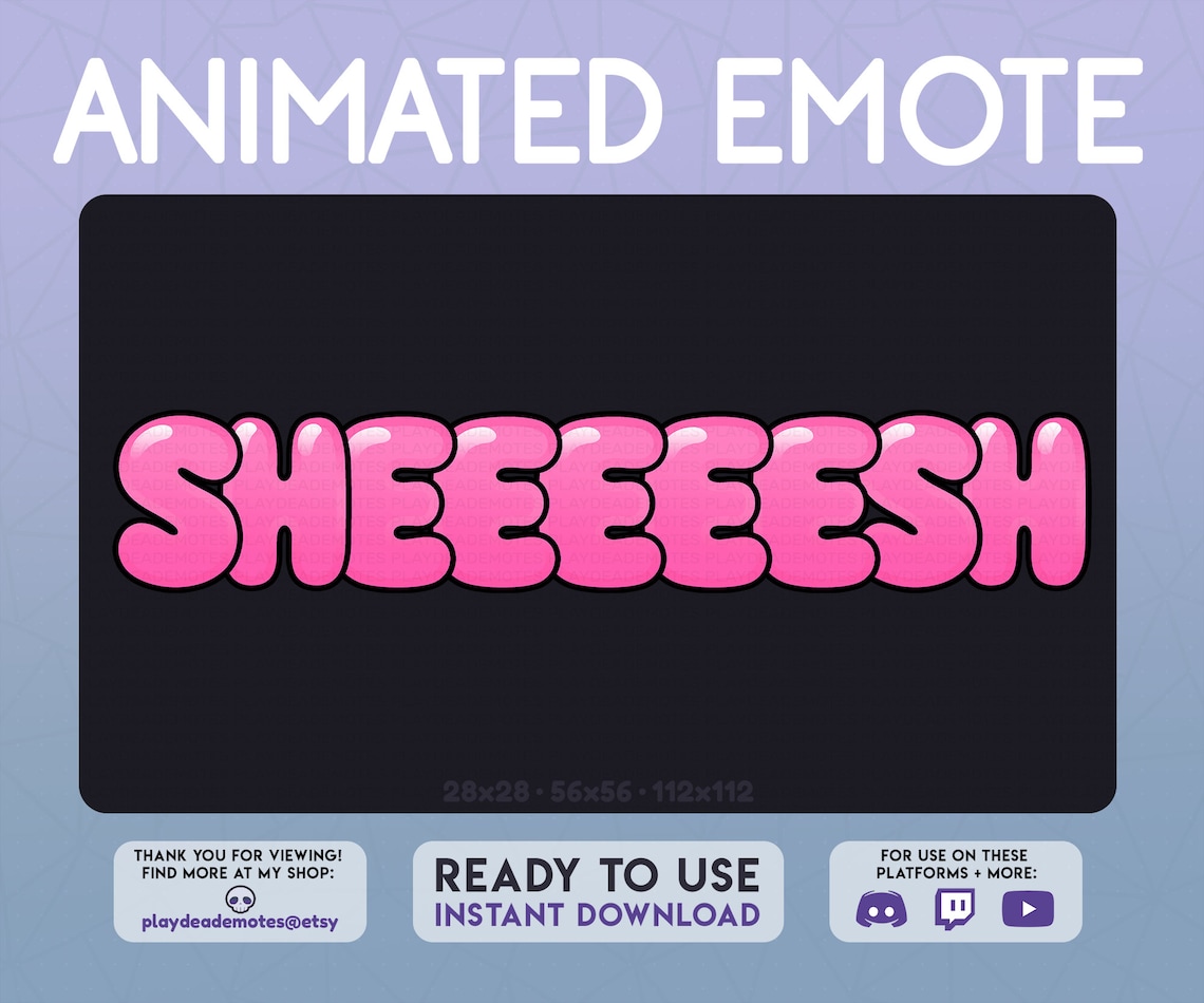 ANIMATED SHEEEEESH EMOTE | Kawaii Pink Animated Sheesh Emote, Cute Pink ...
