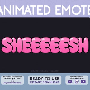 ANIMATED SHEEEEESH EMOTE | Kawaii Pink Animated Sheesh Emote, Cute Pink ...