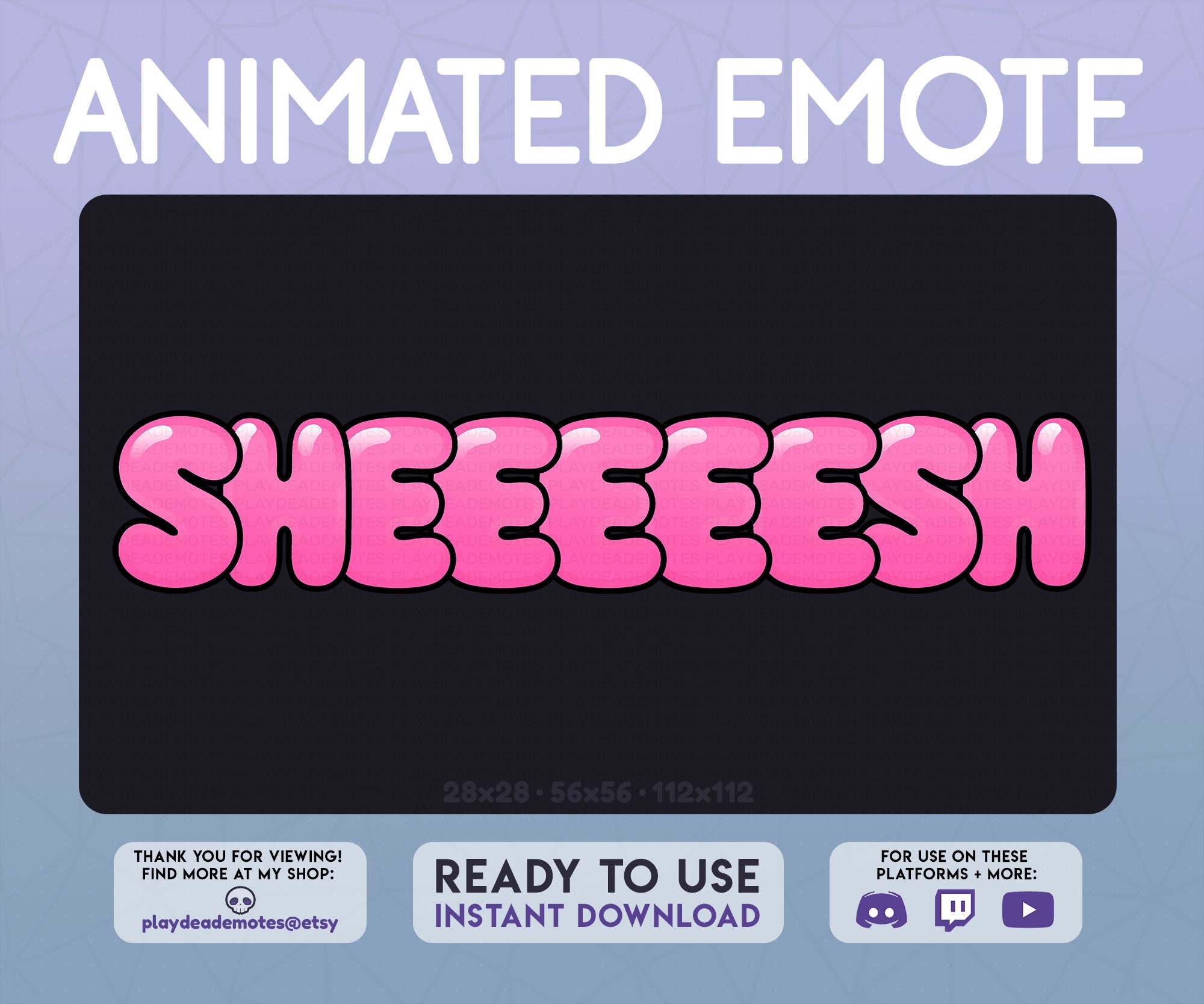 ANIMATED SHEEEEESH EMOTE | Kawaii Pink Animated Sheesh Emote, Cute Pink ...