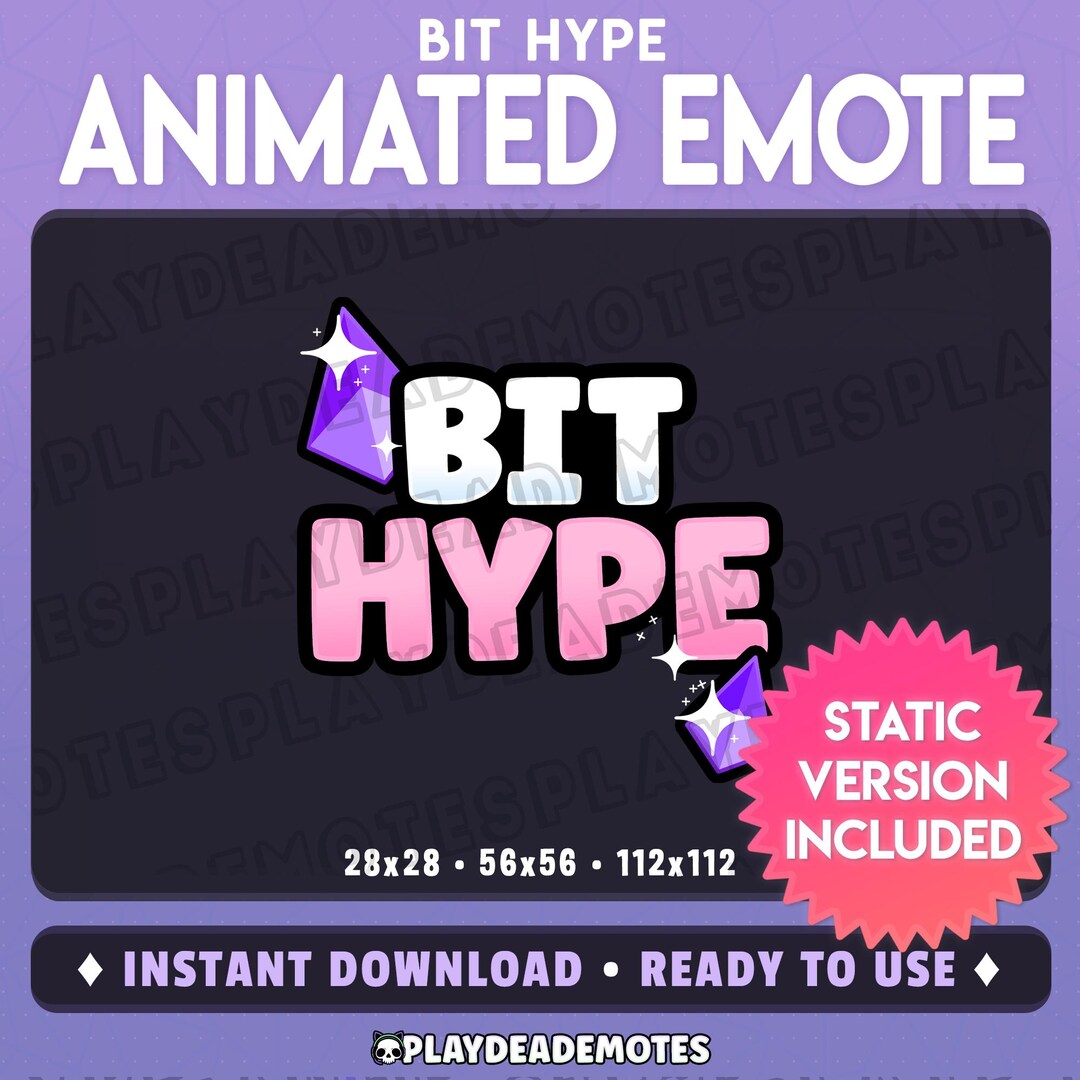 Animated BIT HYPE Cheer Emote in Soft Pastel Pink (animated+static ...