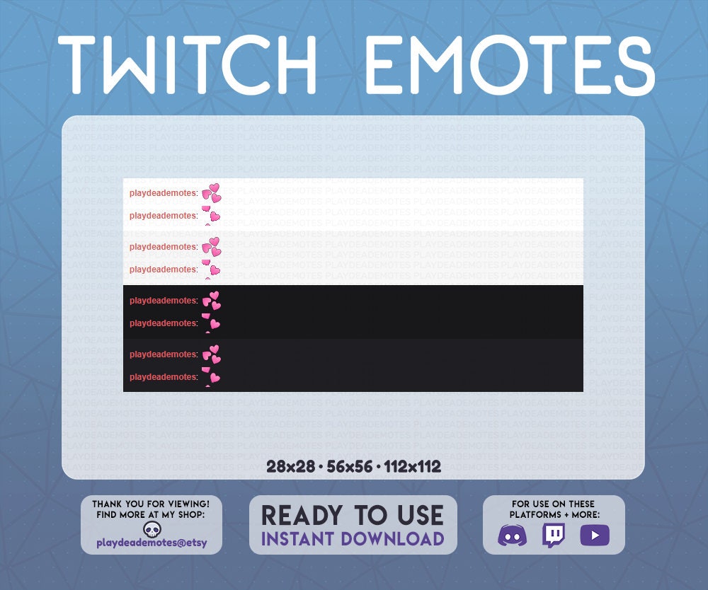 Animated Raining Heart Emote ANIMATED STATIC Pink Falling Heart Emote ...