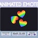 Animated Raining Heart Emote ANIMATED STATIC RAINBOW Falling Heart ...