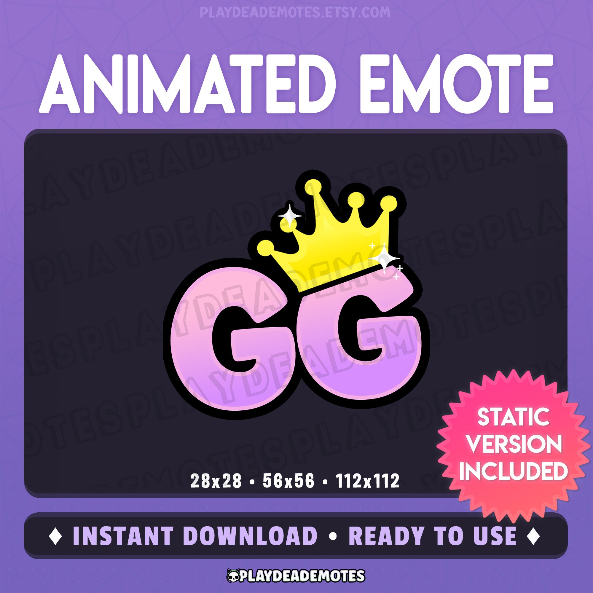 ANIMATED GG EMOTE Animated Static Versions Included Kawaii Pastel ...