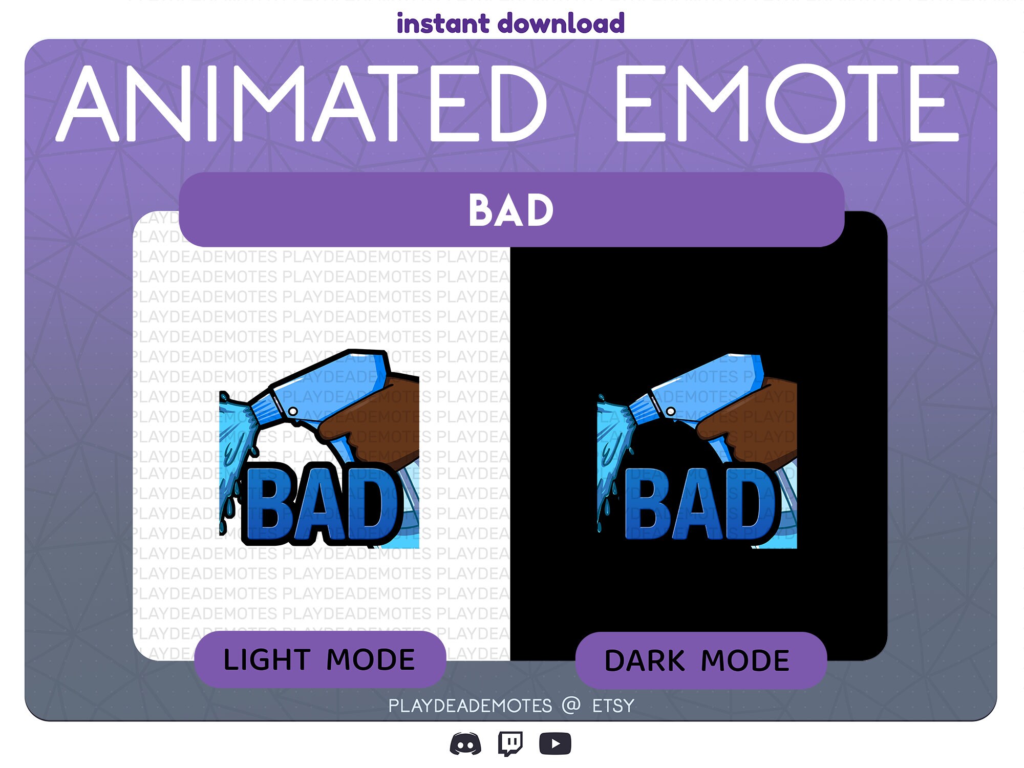 ANIMATED STATIC Blue Spray Bottle BAD Emotes Animated in 3 Speeds ...