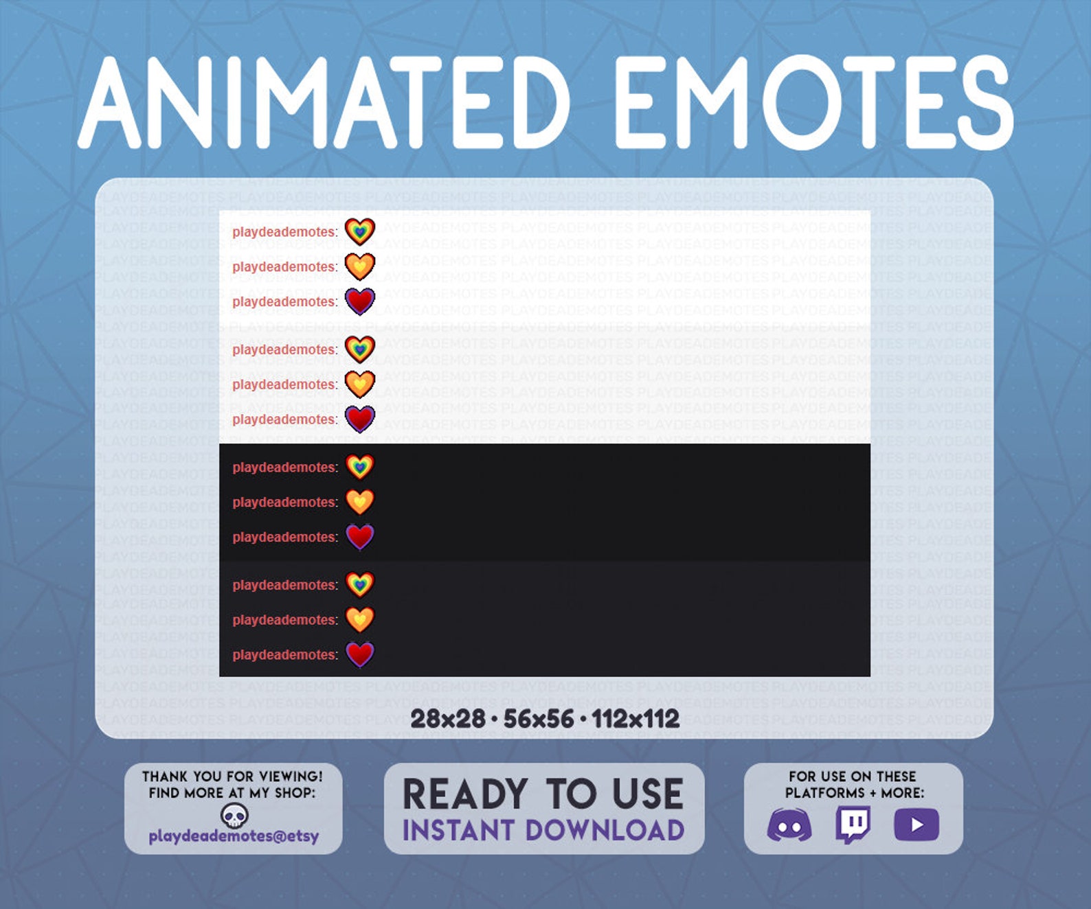 Animated RAINBOW Heart Emote | ANIMATED + STATIC Kawaii Rainbow Heart ...
