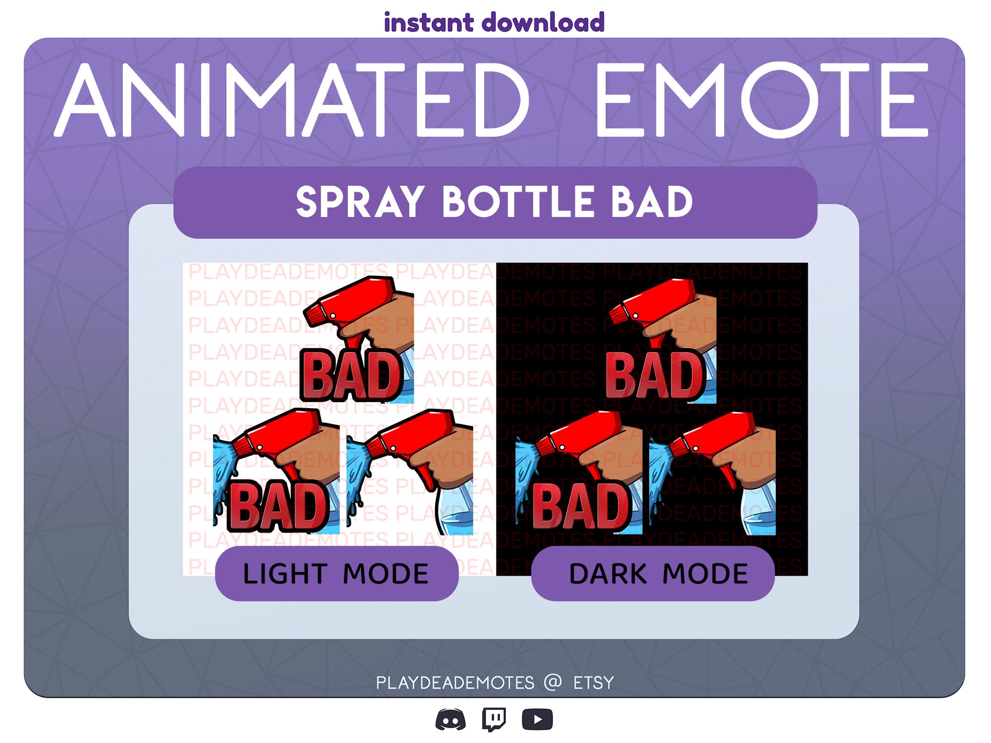 1 ANIMATED + 2 STATIC Emotes | Spray Bottle BAD Twitch Emotes ...