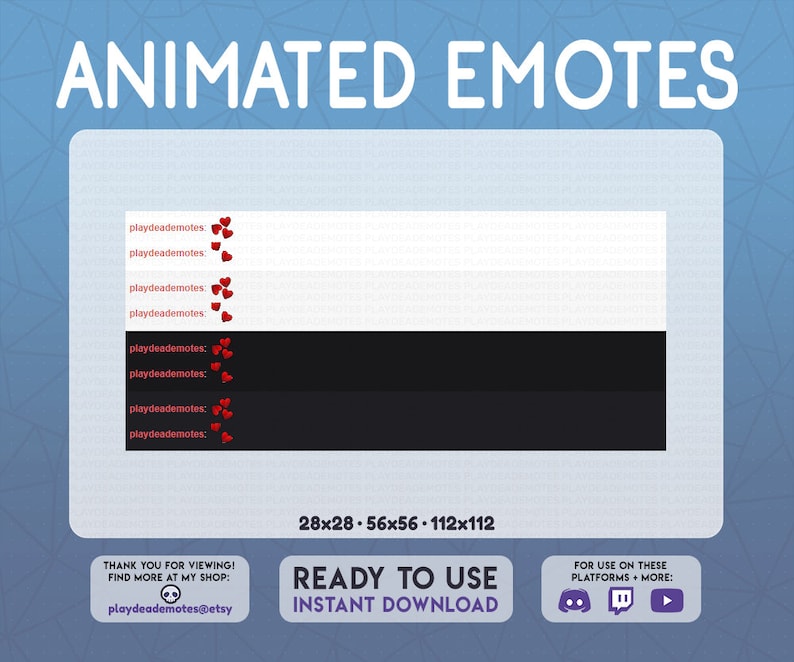 Animated Raining Heart Emote ANIMATED STATIC Red Falling Heart Emote ...