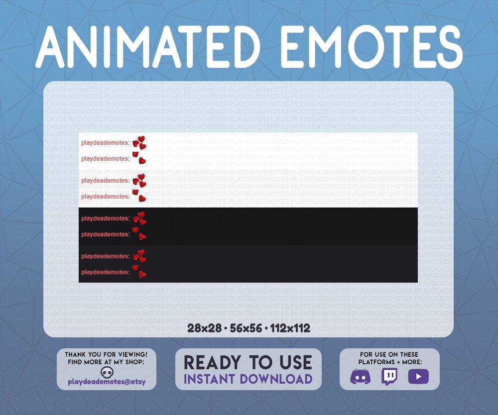 Animated Raining Heart Emote ANIMATED STATIC Red Falling Heart Emote ...