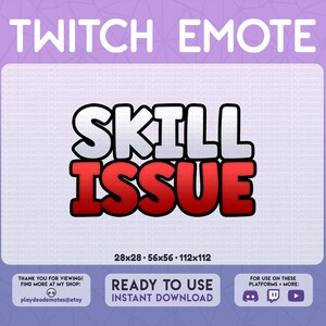 SKILL ISSUE Emote | Static Red Text Emote | No Skill Emote, Skill ...