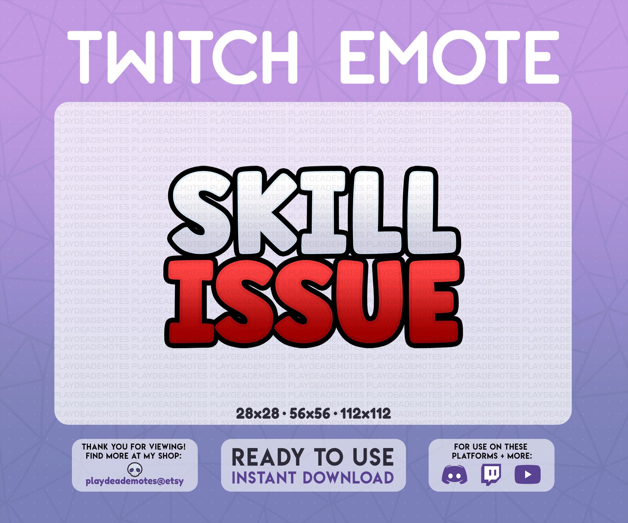 SKILL ISSUE Emote Static Red Text Emote No Skill Emote, Skill Issues Emote, Red Skill Issue ...