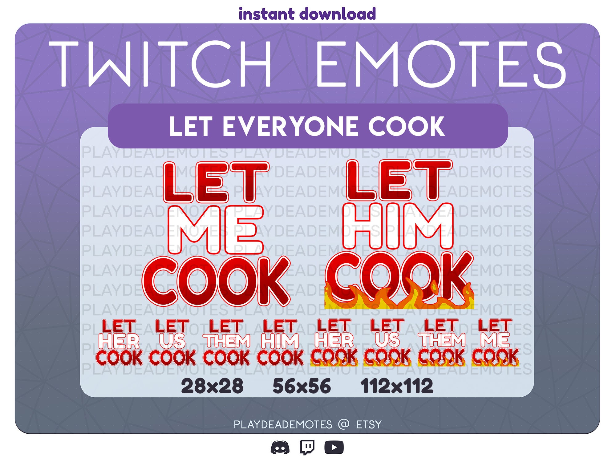 Inclusive Let Everyone Cook Emote Pack | Bold Red Let Me Cook, Let Them ...