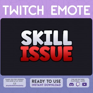 SKILL ISSUE Emote | Static Red Text Emote | No Skill Emote, Skill ...