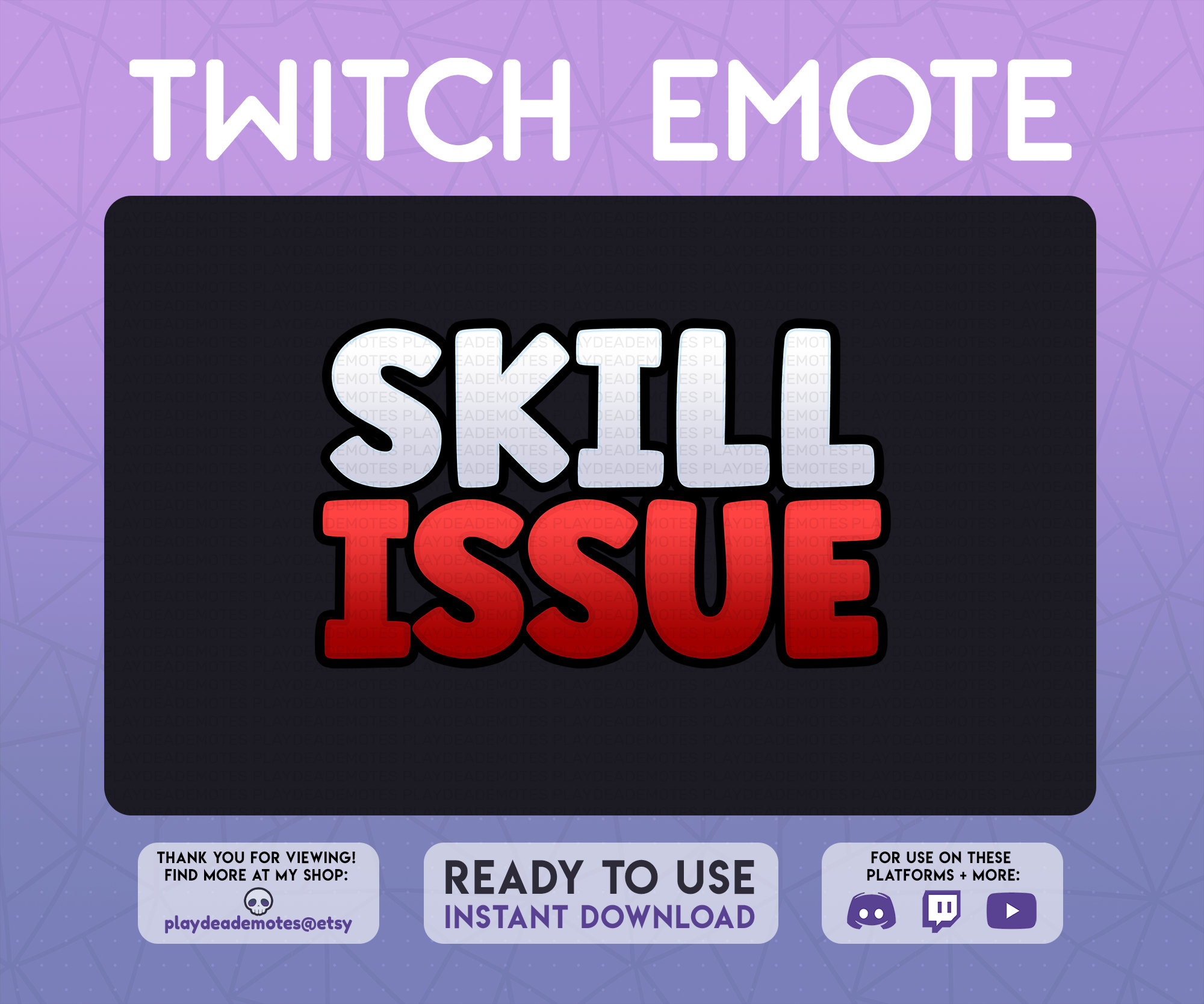 SKILL ISSUE Emote | Static Red Text Emote | No Skill Emote, Skill Issues Emote, Red Skill Issue ...