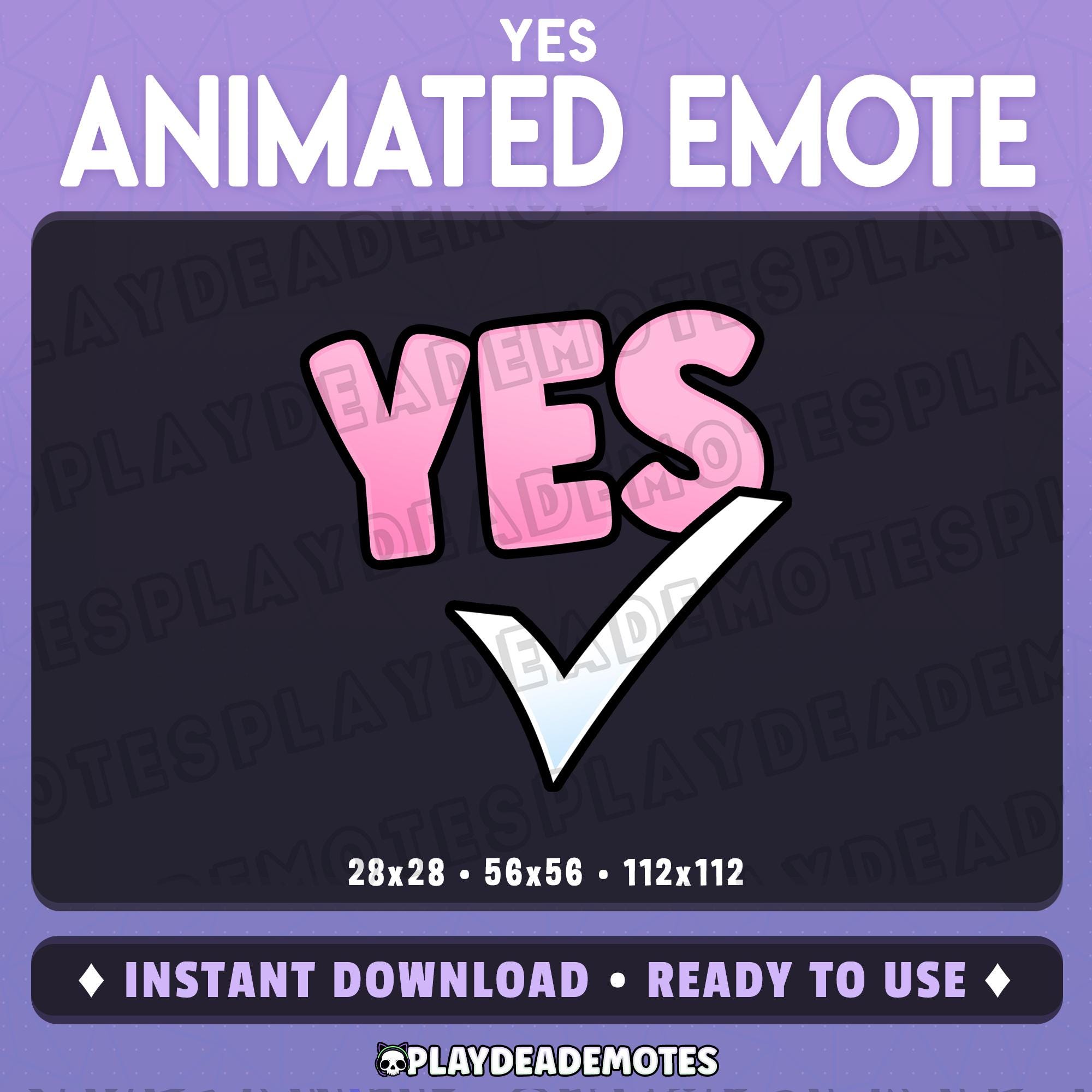 ANIMATED YES EMOTE | Animated + Static Version Included; Soft Pink Yes ...