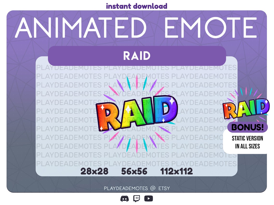 ANIMATED STATIC RAID Rainbow Twitch Emotes Bright Rainbow Animated Raid ...