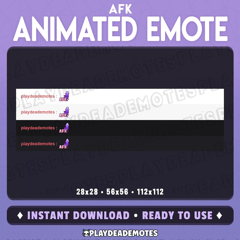 Animated AFK Emote in Soft Pink and Purple (animated+static) (digital ...