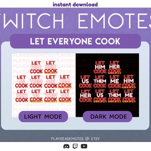 Inclusive Let Everyone Cook Emote Pack | Bold Red Let Me Cook, Let Them ...