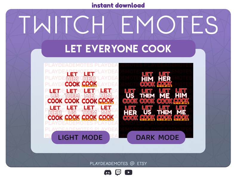 Inclusive Let Everyone Cook Emote Pack | Bold Red Let Me Cook, Let Them ...