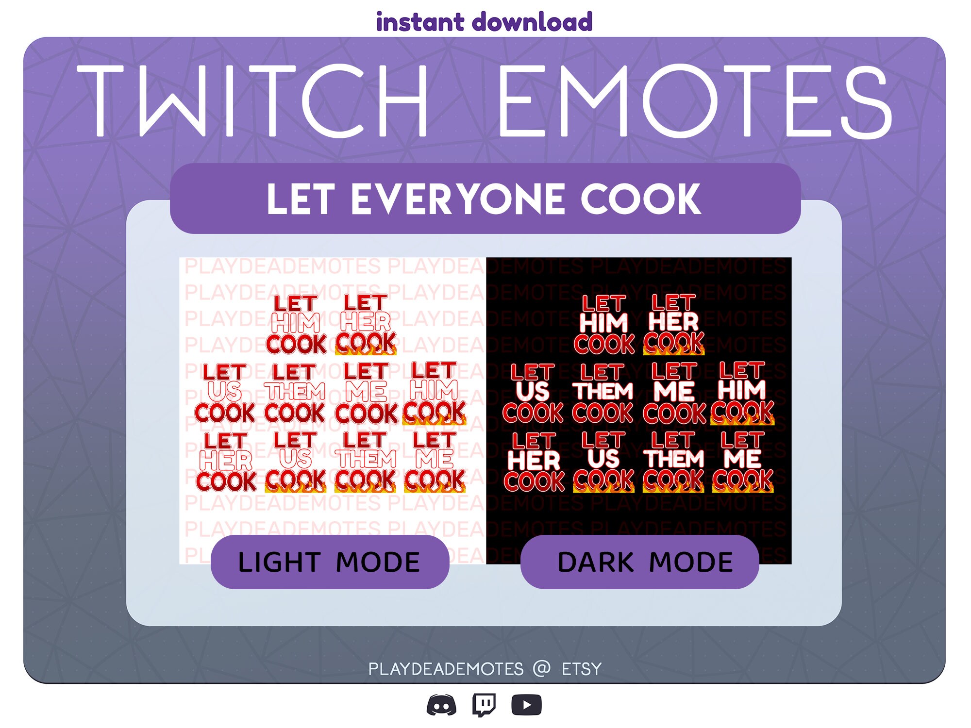 Inclusive Let Everyone Cook Emote Pack | Bold Red Let Me Cook, Let Them ...