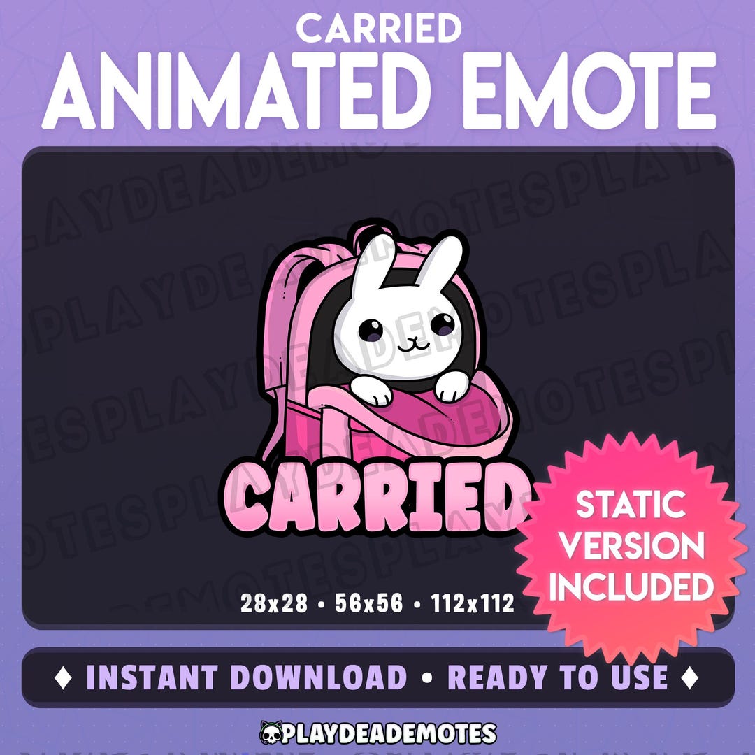 Animated CARRIED Emote in Soft Pastel Pink + Bunny (animated+static ...