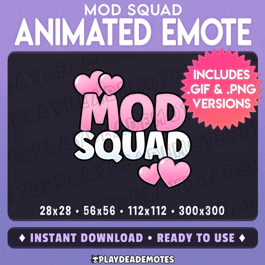 Animated MOD SQUAD Emote in Soft Pastel Pink (animated+static) (digital ...