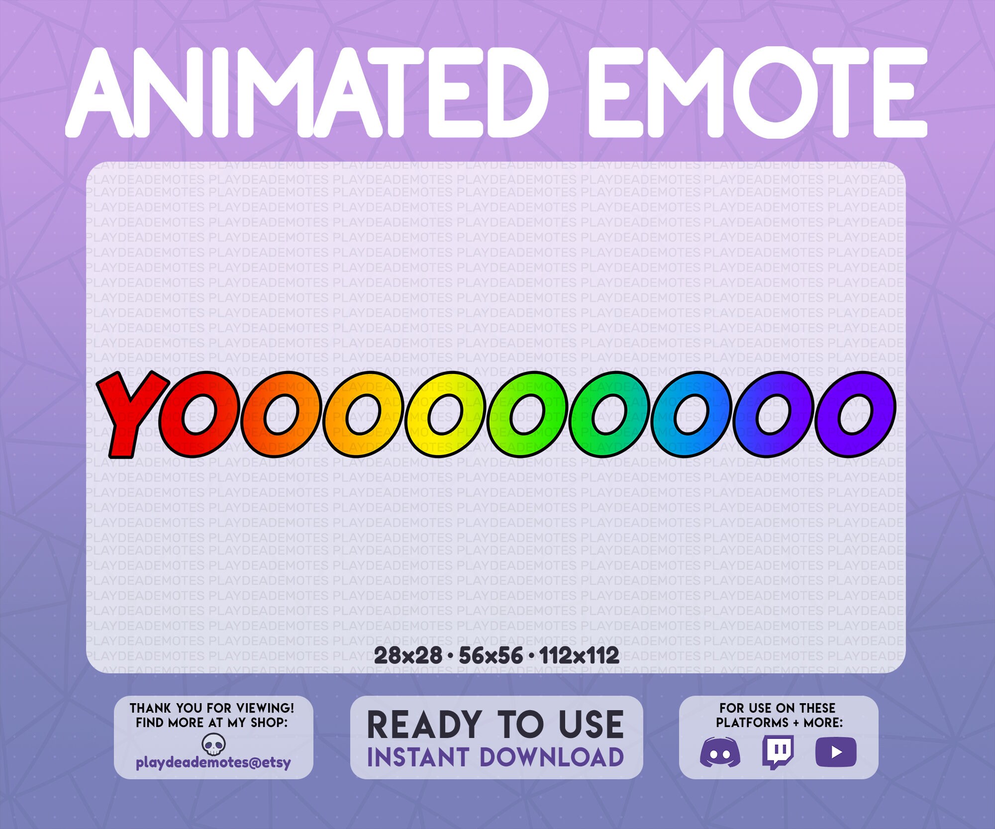 Yooooo Scrolling Animated Emote ANIMATED STATIC Long Yooo Emote, 2 ...