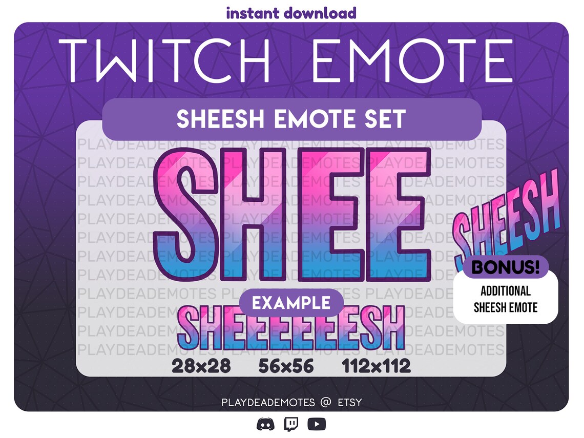 SHEESH Twitch Emote Bundle | SH EE Sheesh Discord Emotes | Instant ...