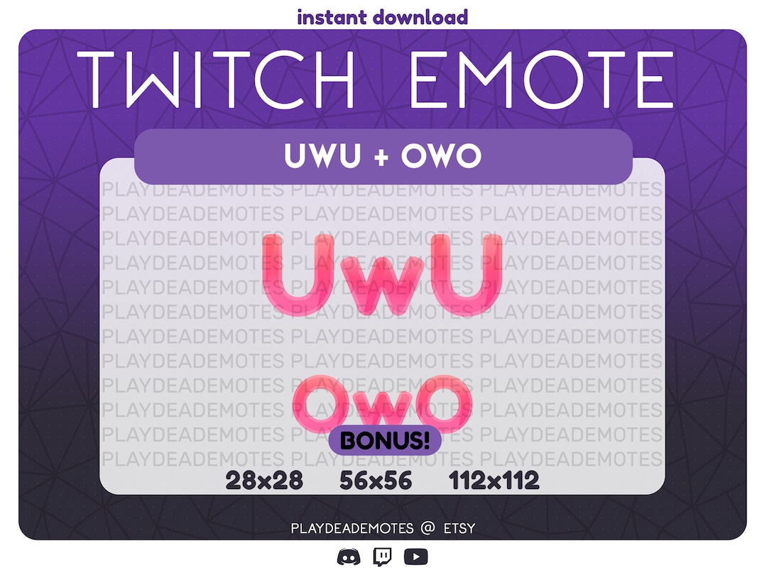 Kawaii Pink Uwu and Owo Twitch Emotes | Creepy Cute Uwu Owo Discord ...