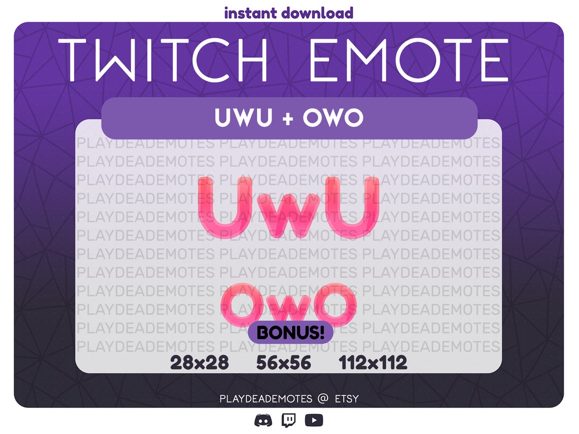Kawaii Pink Uwu and Owo Twitch Emotes | Creepy Cute Uwu Owo Discord ...