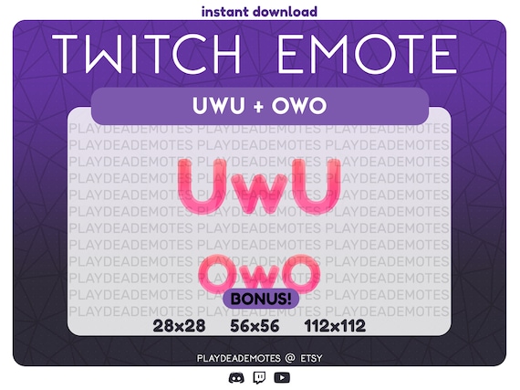 Kawaii Pink Uwu and Owo Twitch Emotes Creepy Cute Uwu Owo | Etsy