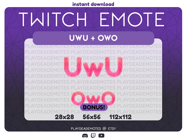 Kawaii Pink Uwu and Owo Twitch Emotes | Creepy Cute Uwu Owo Discord ...