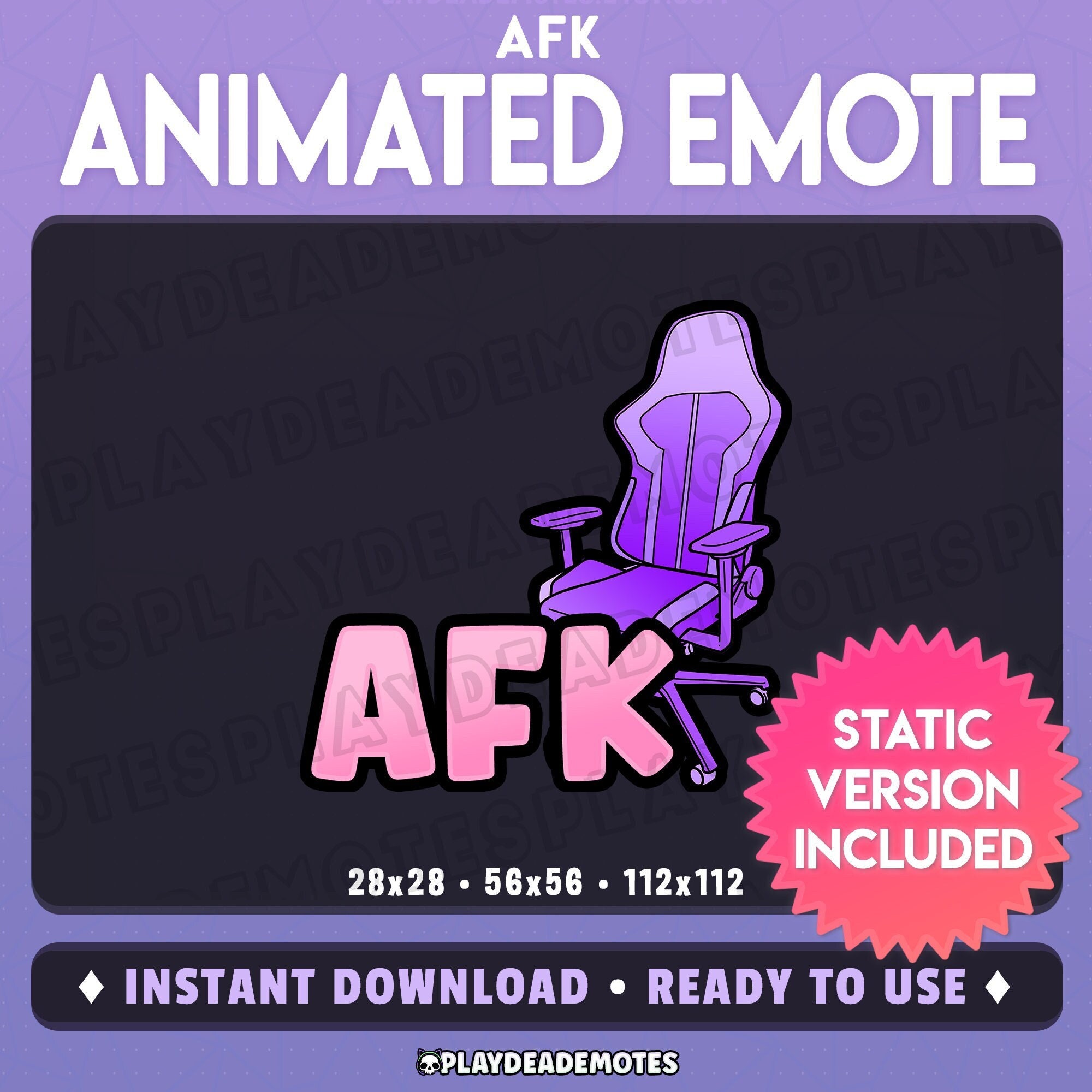 Animated AFK Emote in Soft Pink and Purple (animated+static) (digital ...
