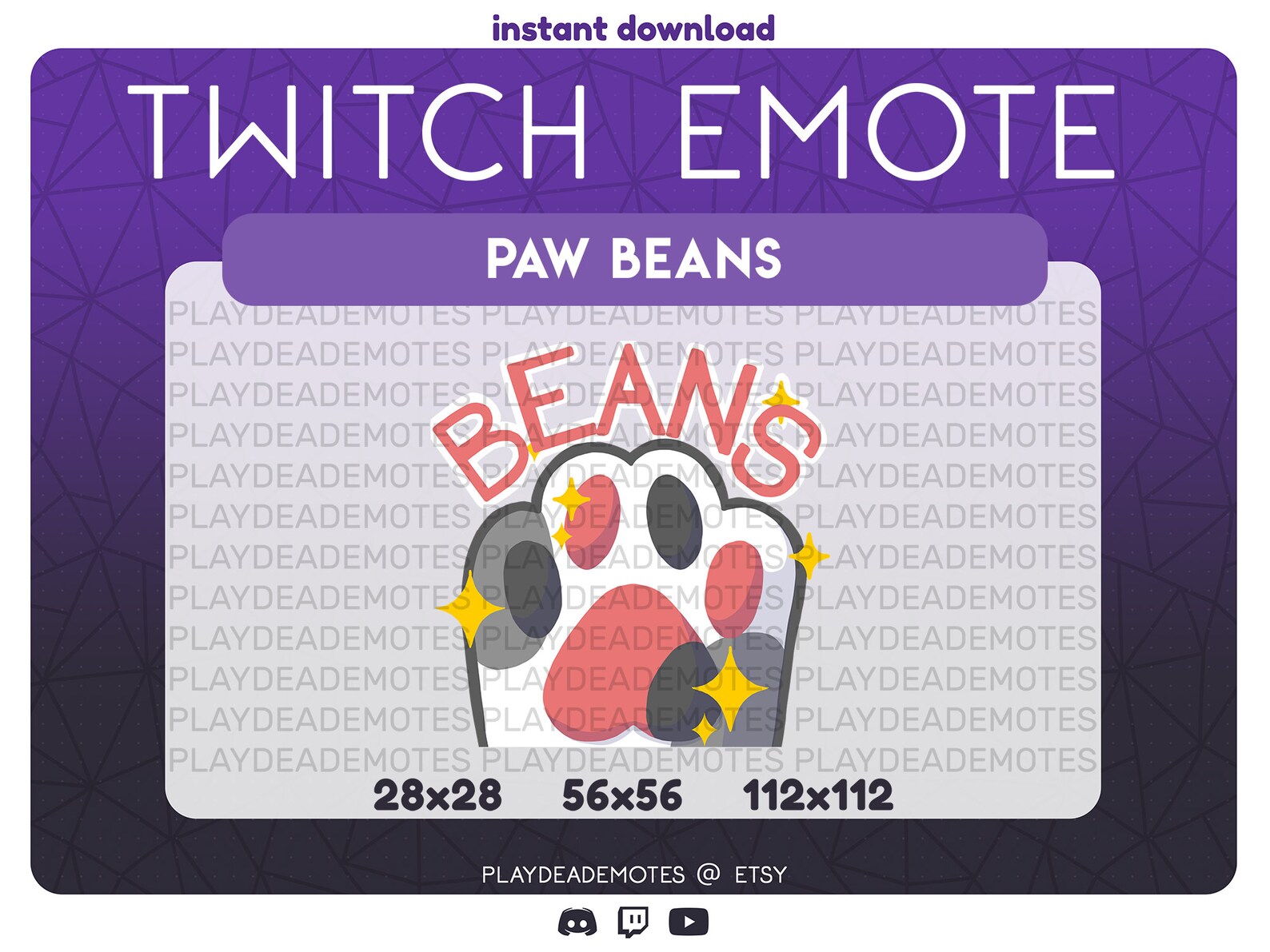 Calico Spot Paw Beans Twitch Emote Cat Dog Paw Beans Discord Emote ...