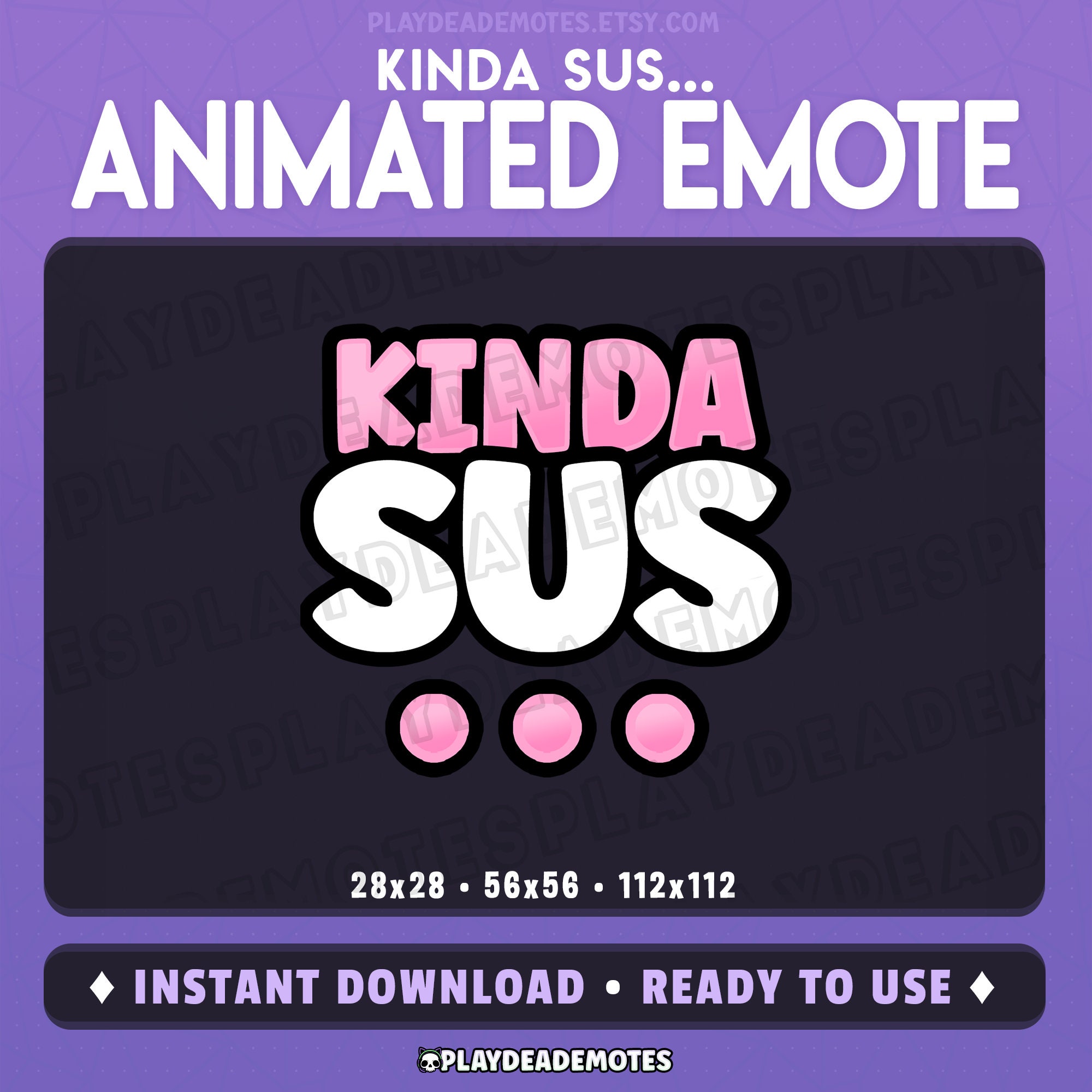 Animated KINDA SUS EMOTE | Animated + Static Versions Included; Pastel ...