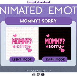ANIMATED + STATIC Kawaii Pink Mommy? Sorry Twitch Emote | Pastel Mommy ...