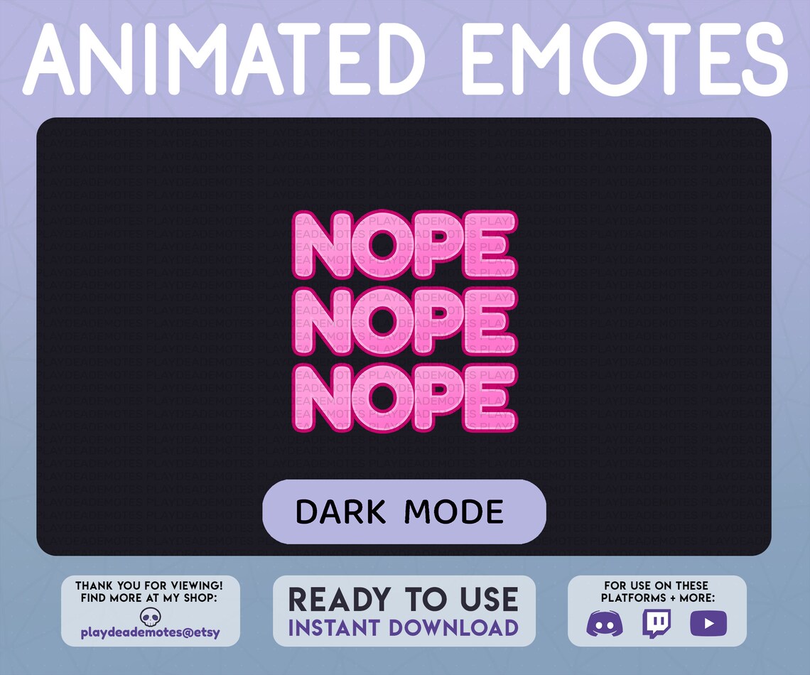 NOPE NOPE NOPE Animated Static Emote 3pack 3 Nope Animated Emotes ...