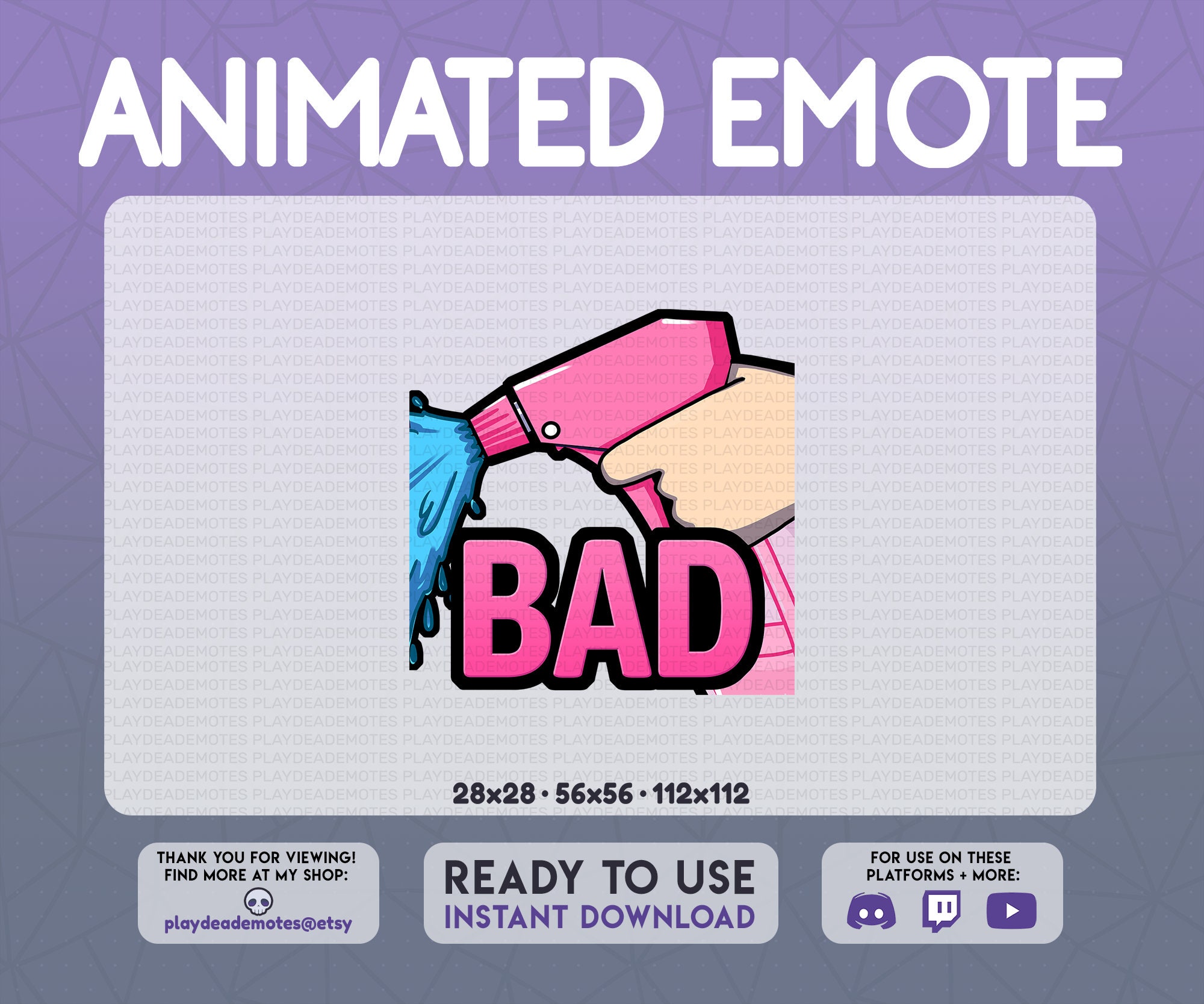 Pink Spray Bottle BAD Emotes | ANIMATED + STATIC Pink Bad Emotes ...