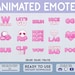 ANIMATED PINK 15-PACK Emotes | Kawaii Cute Pink Animated Text Emote ...