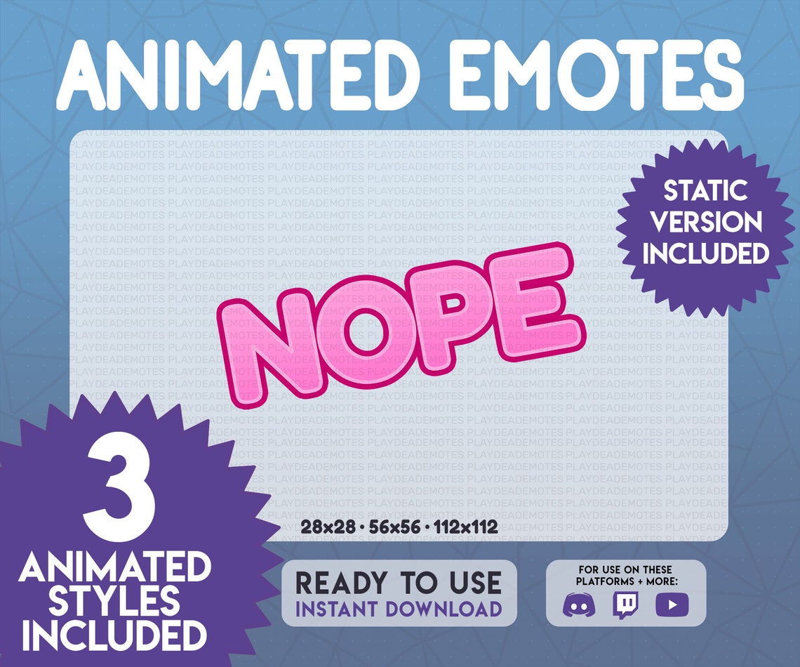 NOPE NOPE NOPE Animated Static Emote 3pack 3 Nope Animated Emotes ...