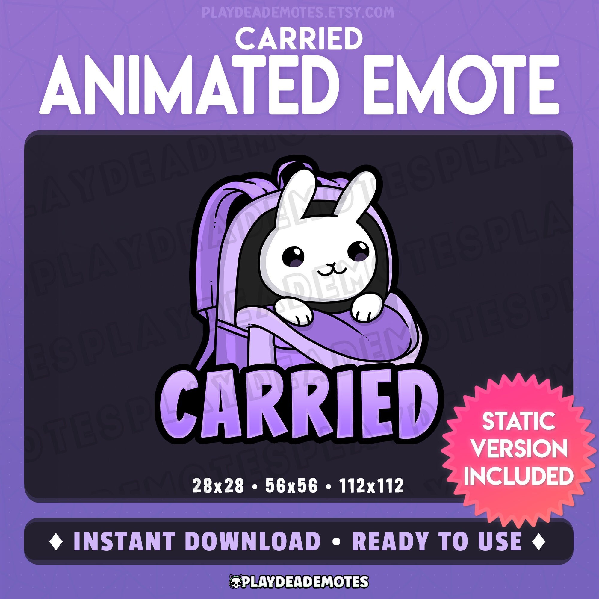 ANIMATED CARRIED EMOTE Animated Static Versions Included Pastel Purple ...